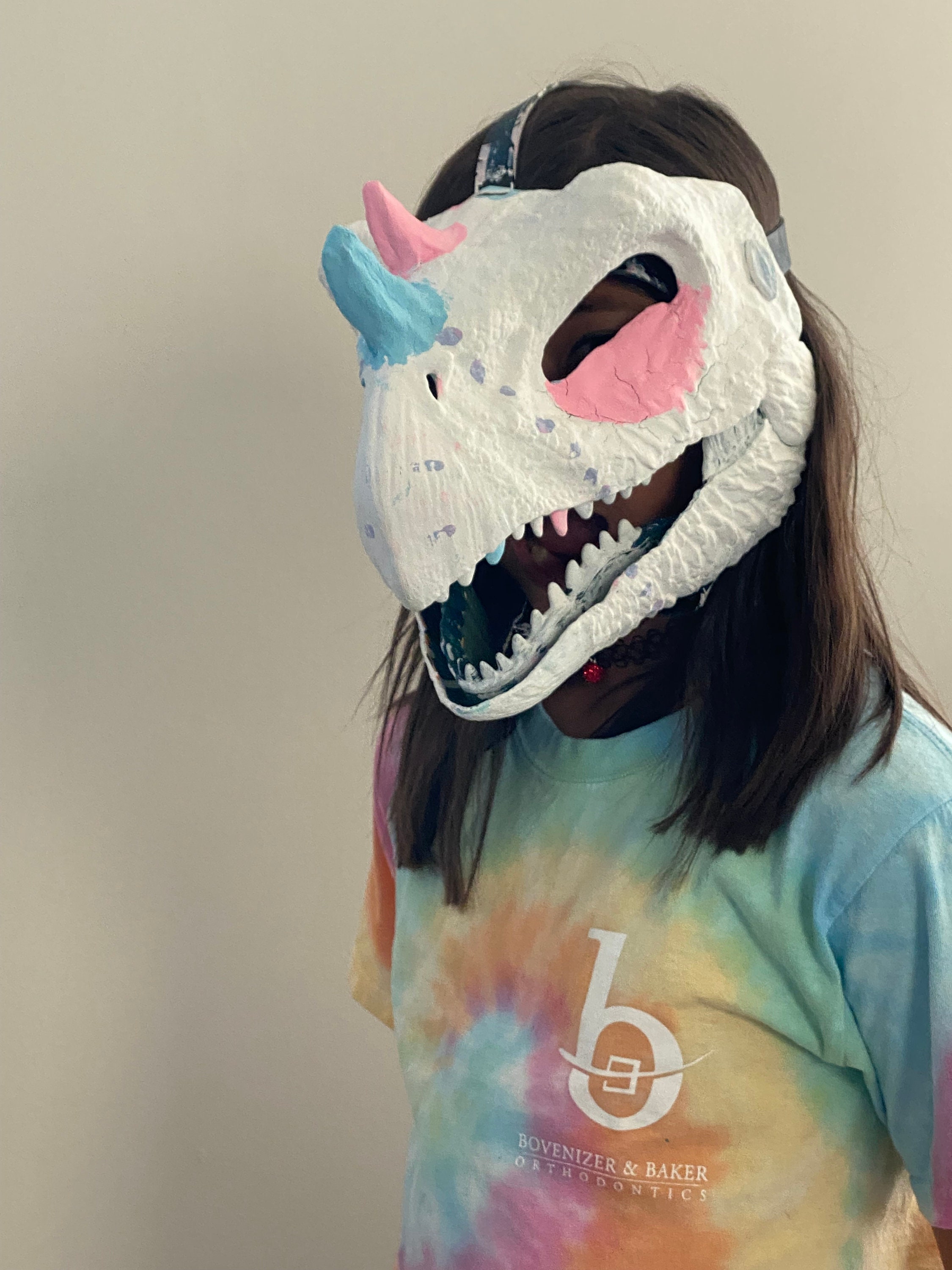 Cotton Candy Dino Mask Premade - Etsy