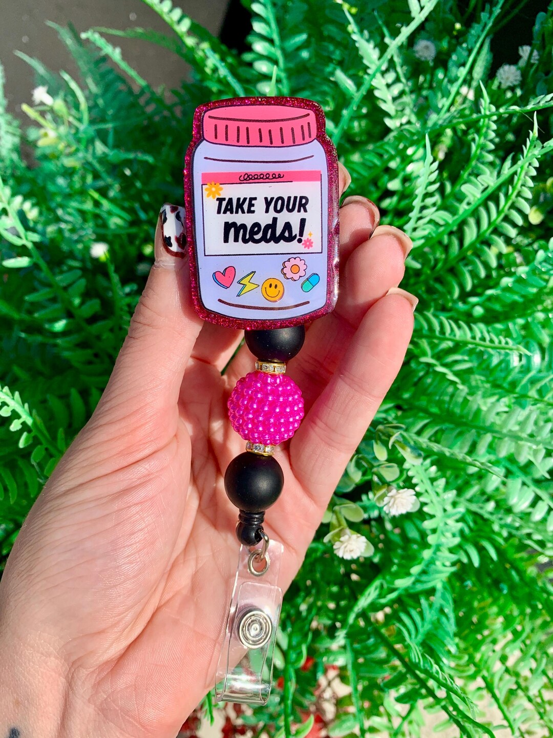Medication Acrylic ID Badge Reel | Funny Nurse Badge | Nursing Badge ...