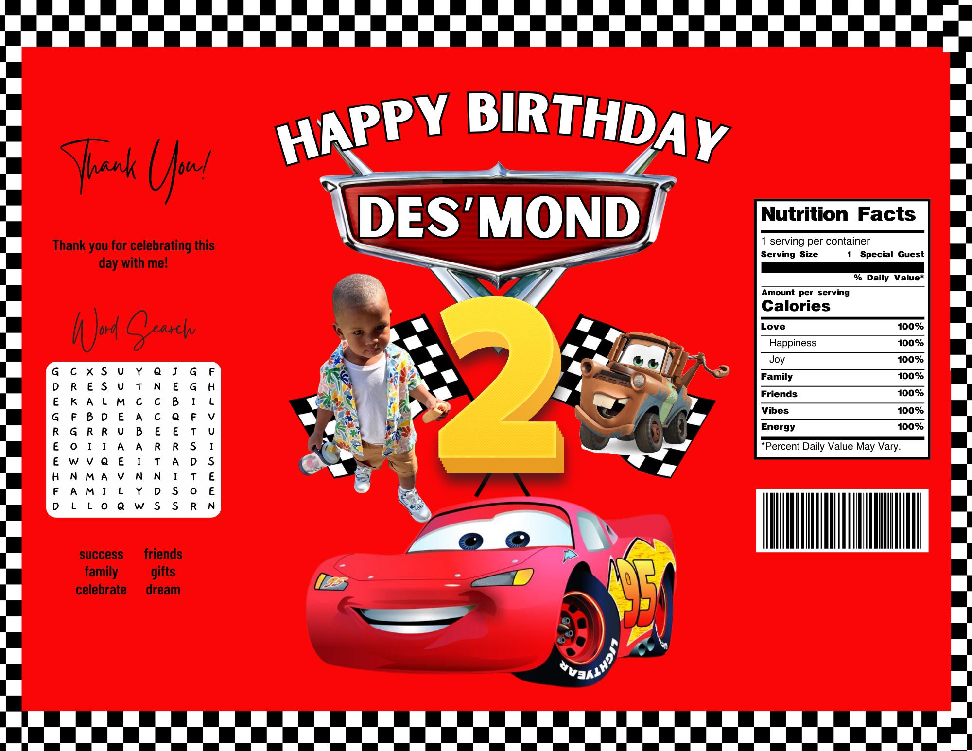 Cars Chip Bag Template - Etsy