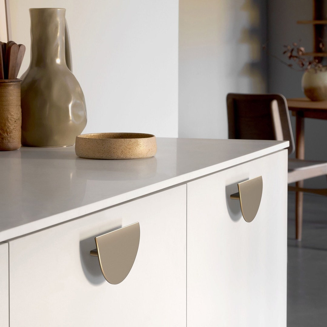 Furnipart Horizon Brushed Brass Moon Semicircle Handle Small & - Etsy