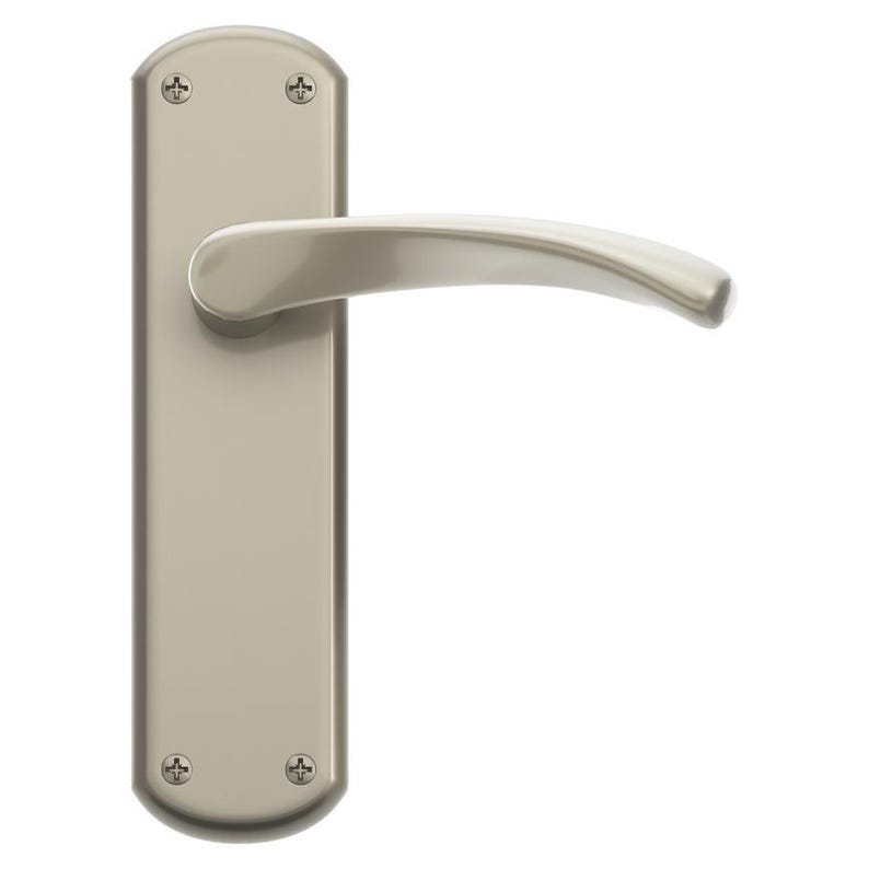 Howdens Fuller and Forge Garda Satin Nickel Lever on Backplate Latch ...