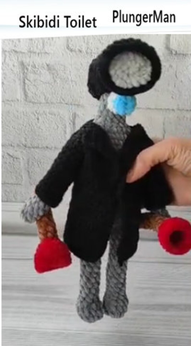 The Amigurumi Plunger Man From the Skibidi Toilet is Crocheted. Video ...
