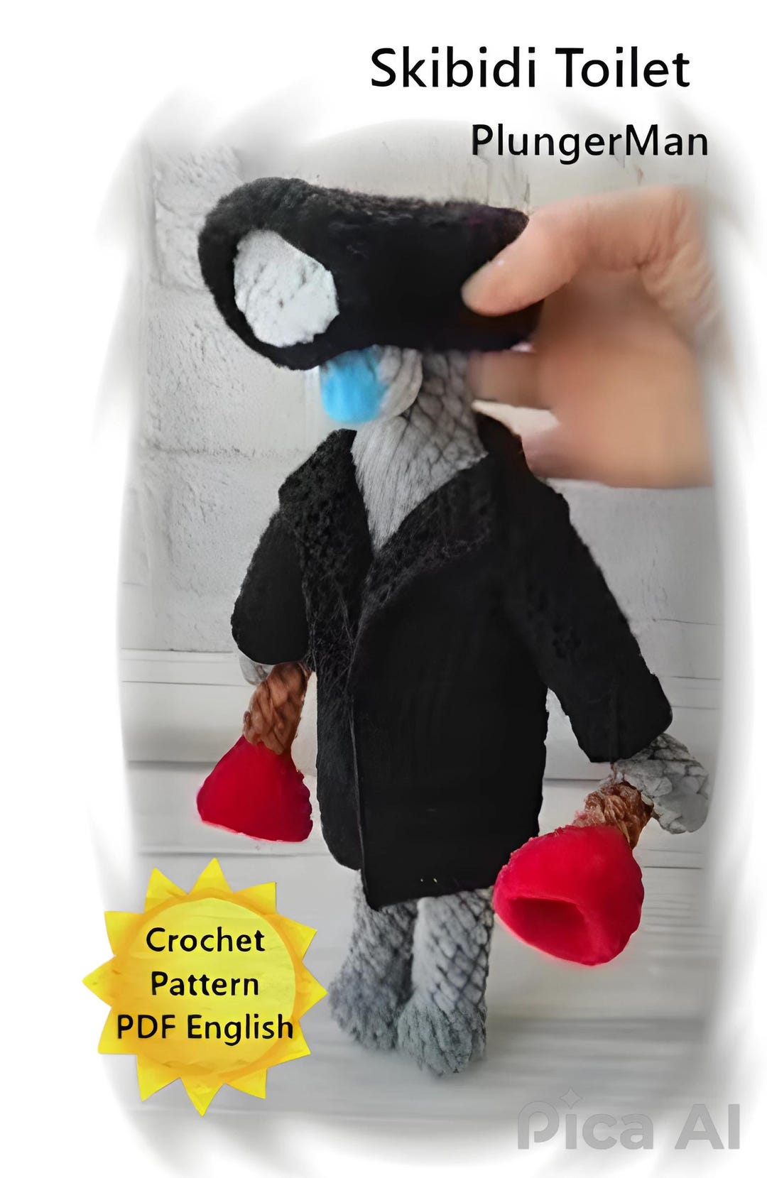The Amigurumi Plunger Man From the Skibidi Toilet is Crocheted. Video ...