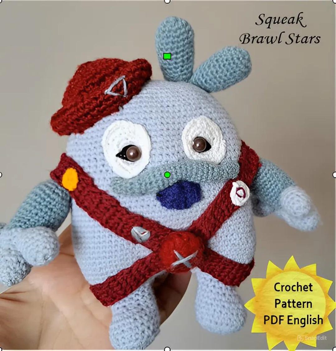 Crochet Pattern Squeak Brawl Stars, Detailed Master Class, Eco Toy for ...