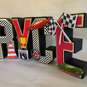 Two Fast Birthday 3D Letters Racing Party 3D Name Letters Racing ...