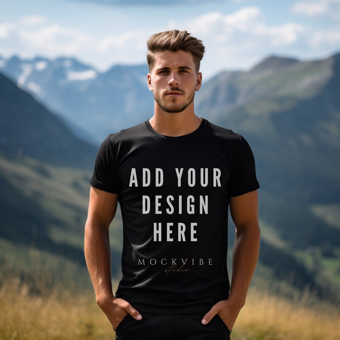 Male Model Mockup High Quality T-shirt Mockups, Black Tshirt Mockup ...