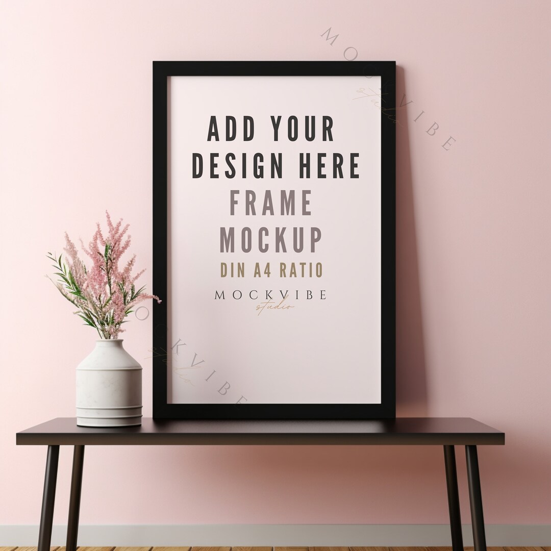 Moldura de parede fina vertical Mockup DIN A, Mockups estilo Boho ...