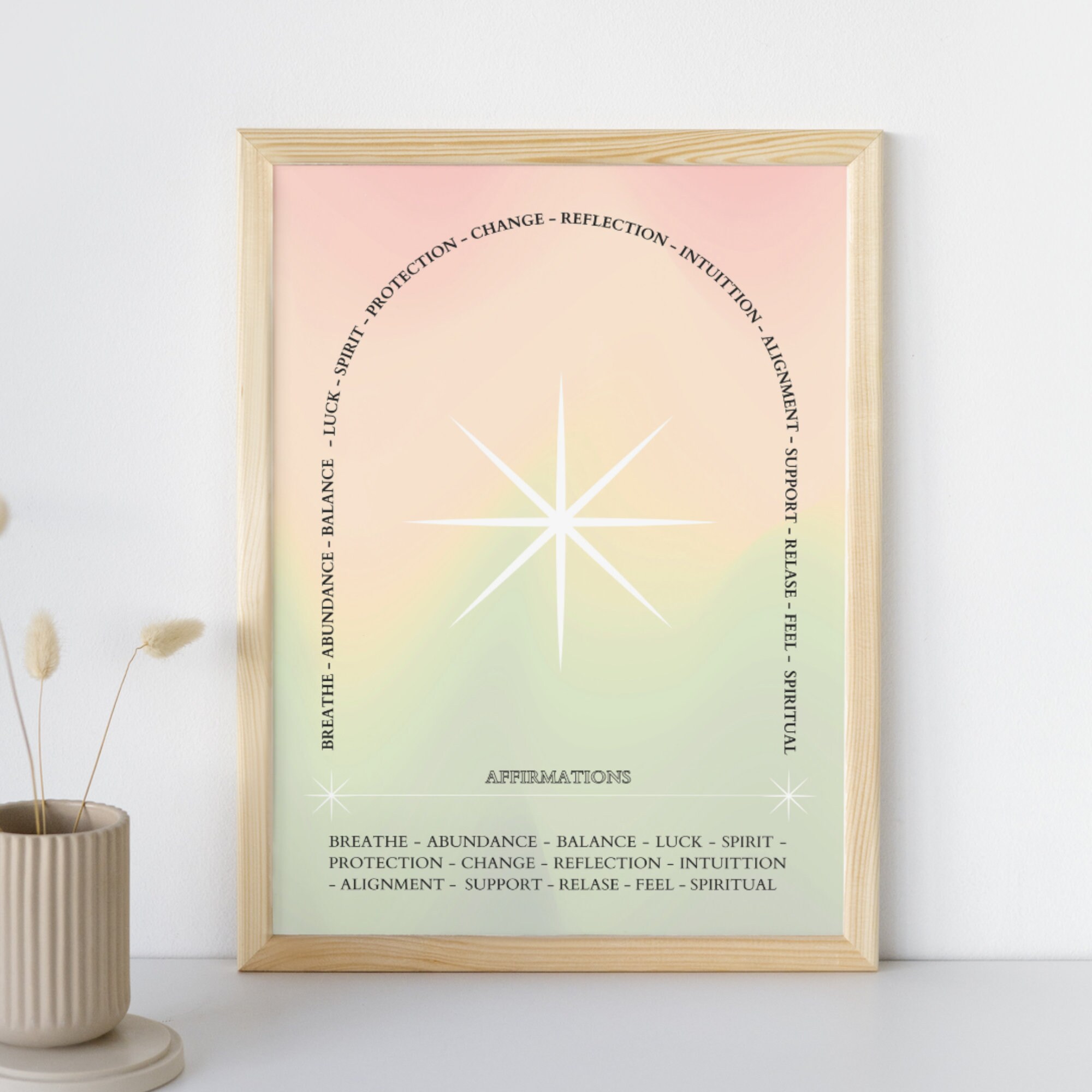 Positive Aura Print DIGITAL - Spirituelles Poster Affirmation Art ...