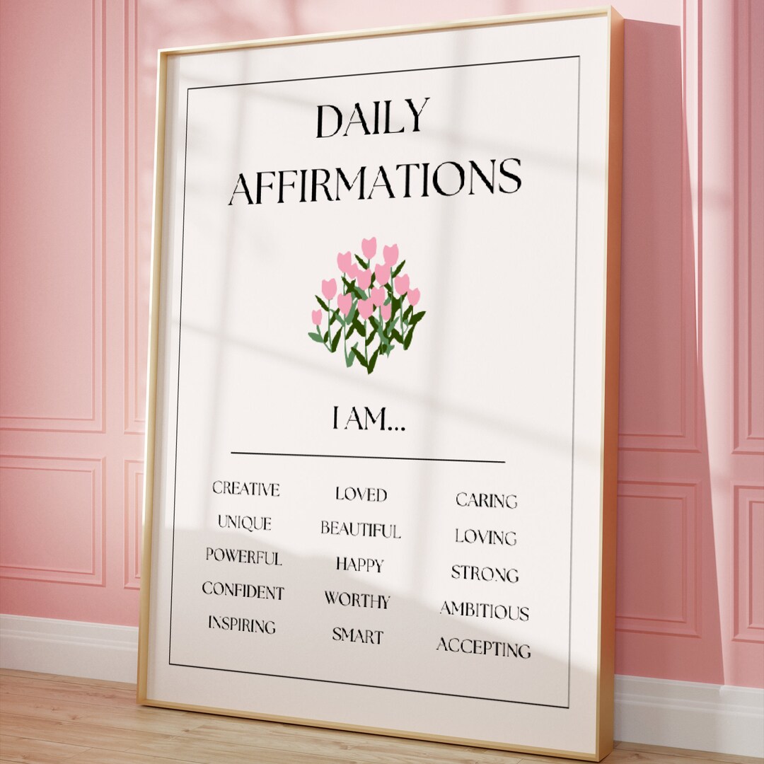 Daily Affirmation Pink Poster DIGITAL Poster Grainy Gradient - Etsy