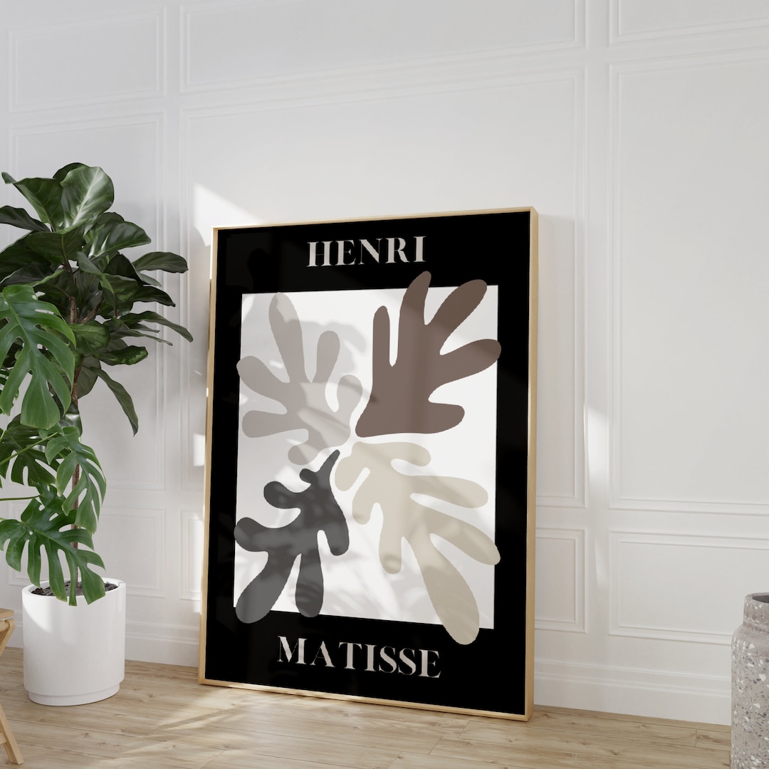 Minimal Modern Matisse Print DIGITAL Simple Art Prints Neutral Black ...