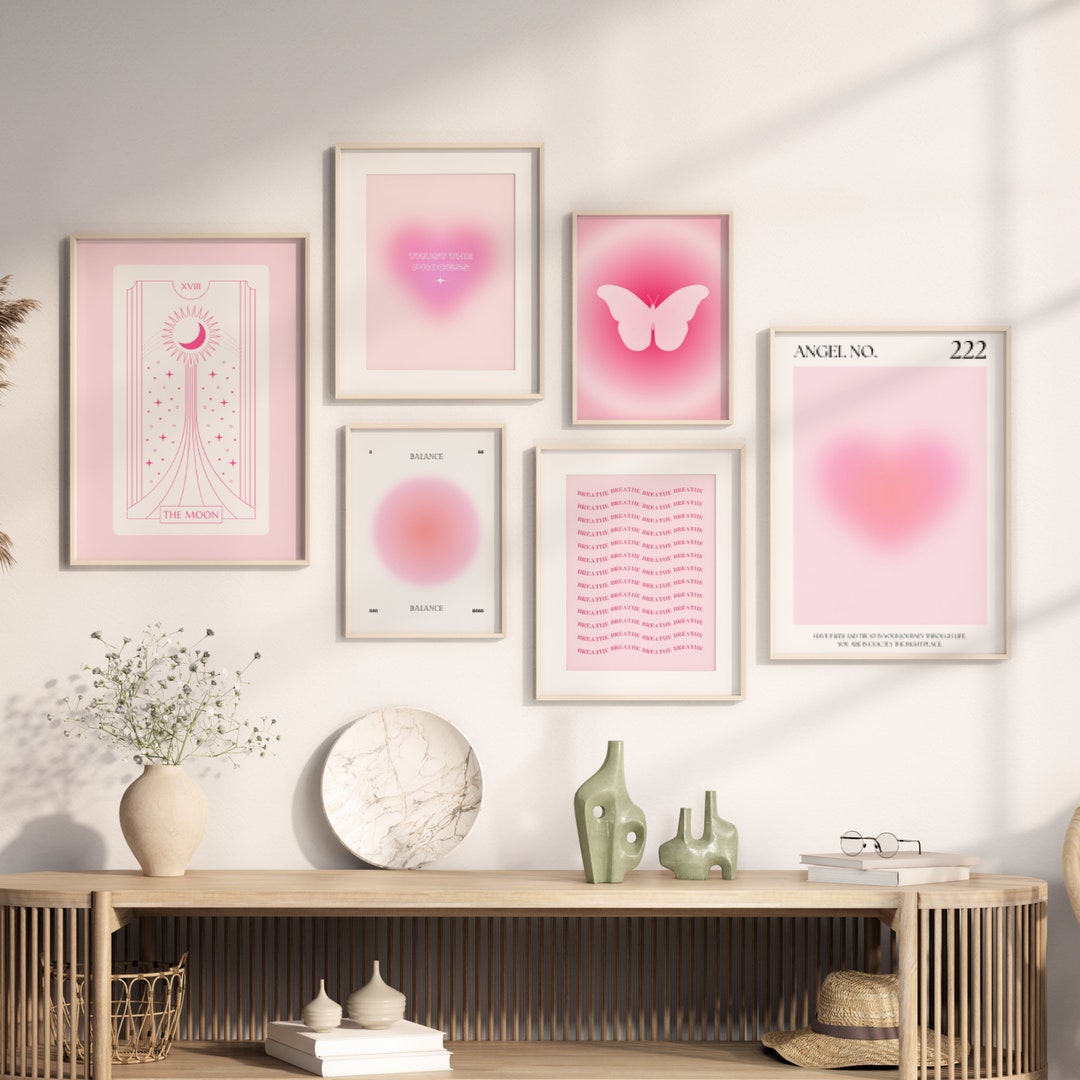 Pink Gallery Wall Angel Aura Prints DIGITAL -spiritual Manifestations ...