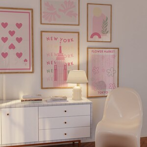 Danish Pastel Pink Gallery Wall Set of 5 DIGITAL - Minimal Art Prints ...