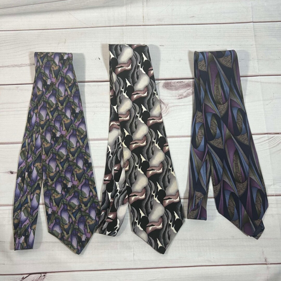 Cocktail Collection Silk Ties Abstract Novelty Neckties - Set of 3 - Etsy