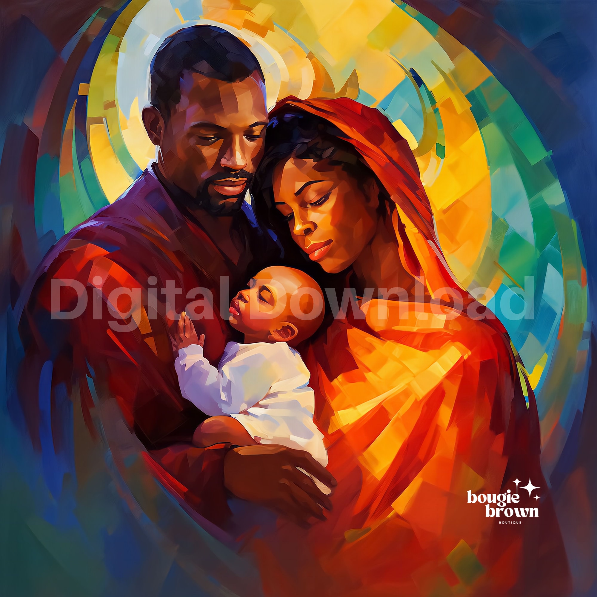 Brown Skinned Jesus, Joseph and Mary, Christmas Nativity Scene, Black ...