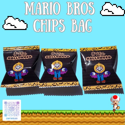 Custom Mario Bros Chip Bags Party Favors Mario Favor Bag - Etsy