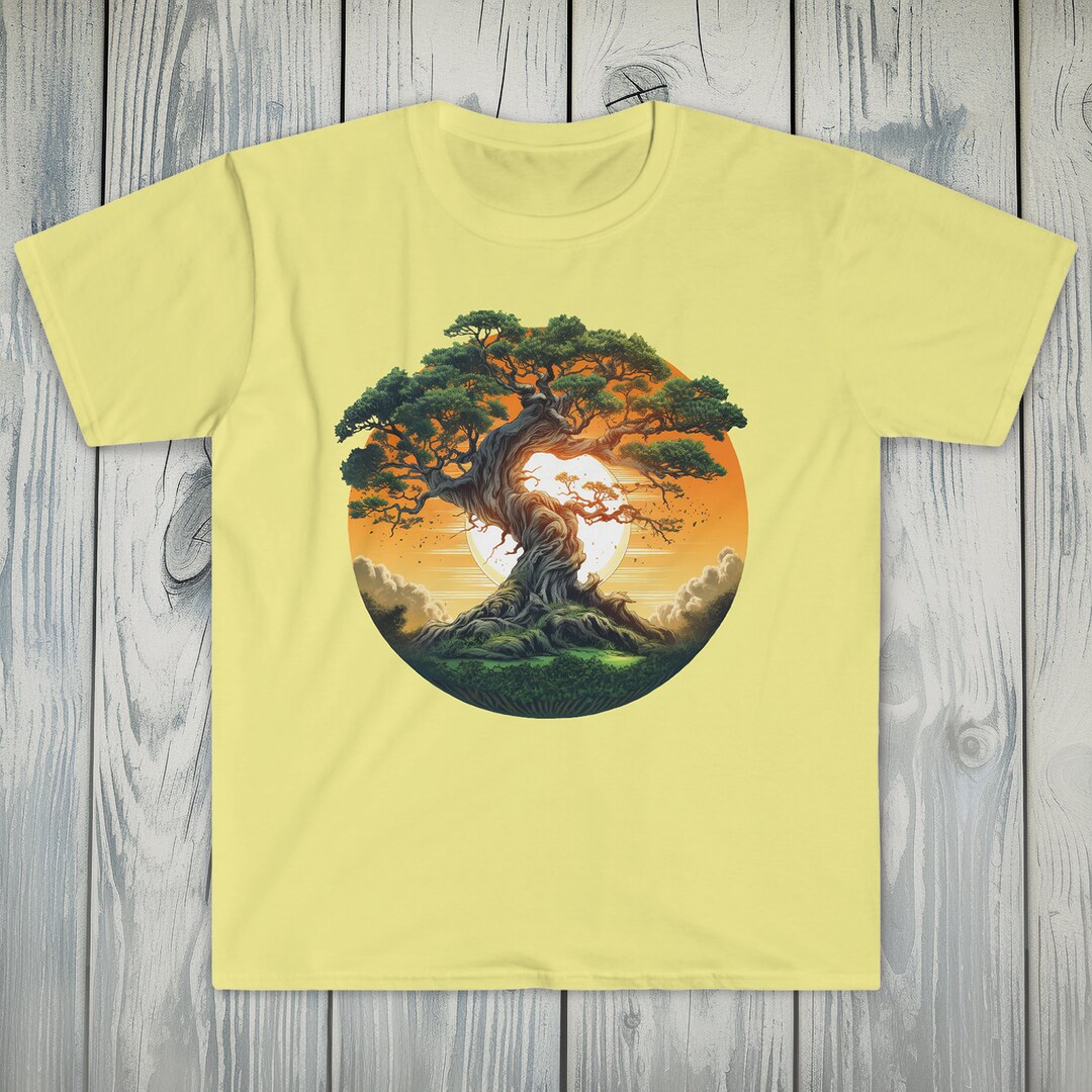 Tree Sunrise Soft-style T-shirt, Tree Art T-shirt, Tree T-shirt ...