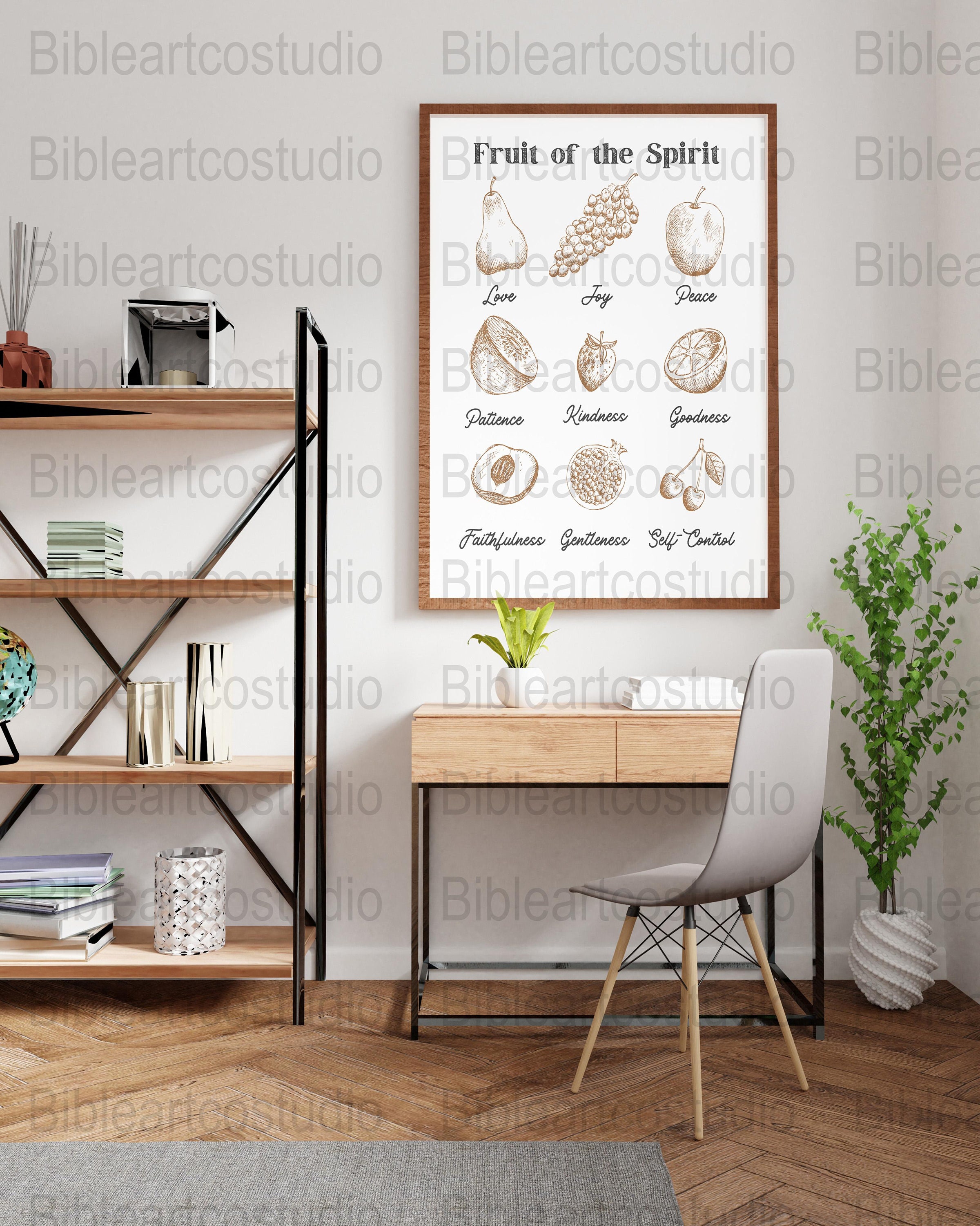 Minimalistic Christian Wall Art Fruit of the Spirit Wall Art - Etsy