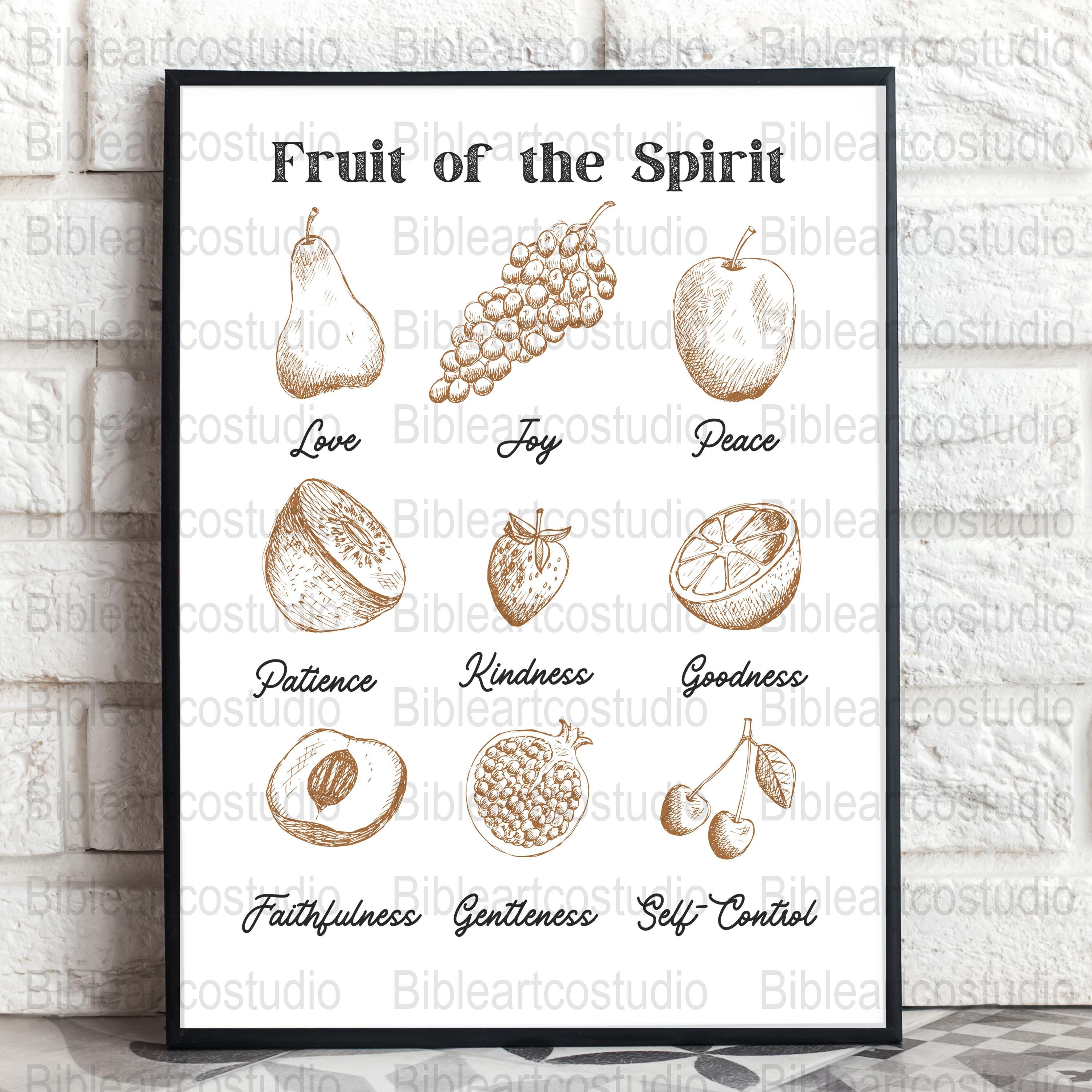 Minimalistic Christian Wall Art Fruit of the Spirit Wall Art - Etsy