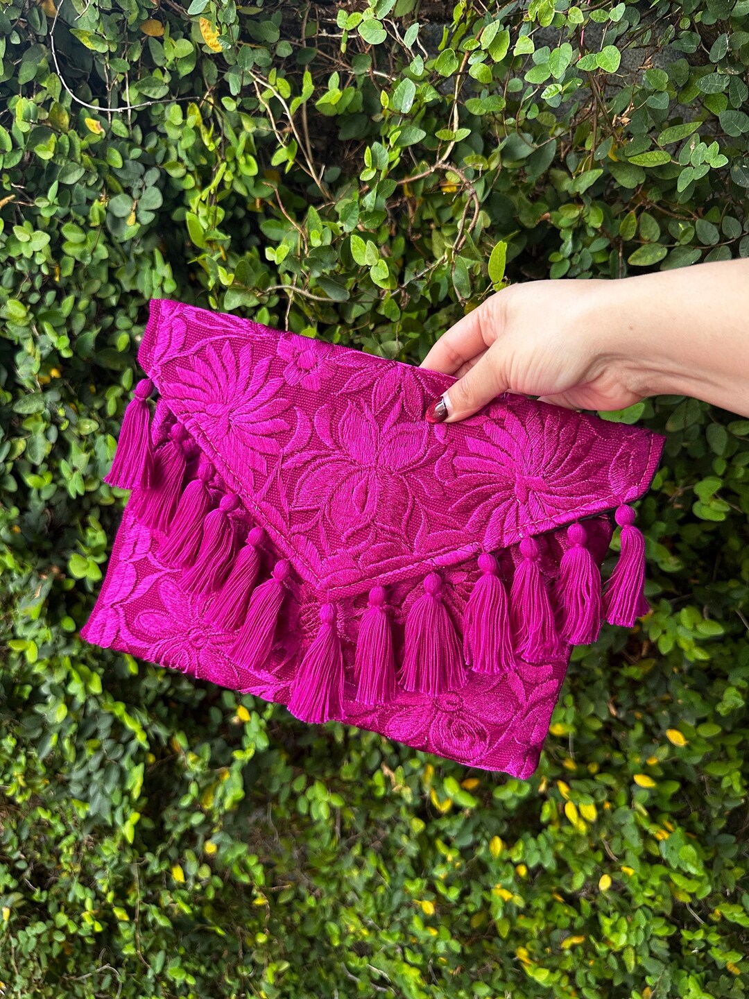 Mexican Artisanal Embroidered Purse Clutch - Floral Clutch, Mexico ...