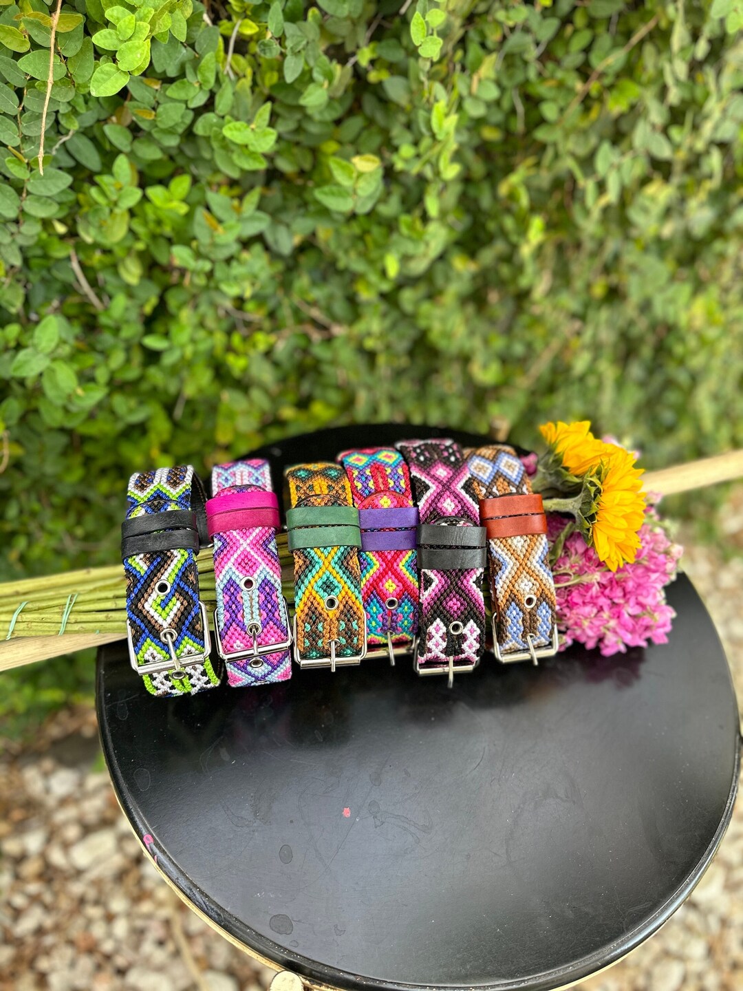 Large Dog Collar Hand Made Mexican Dog Collar Nylon Woven Leather ...