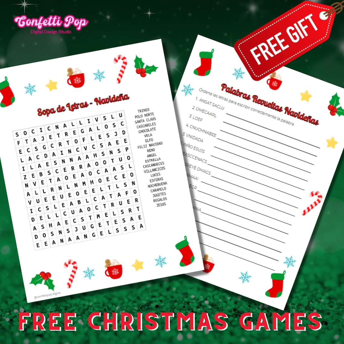 Christmas Loteria Loteria Navideña Loteria De Navidad Bingo Bilingual ...