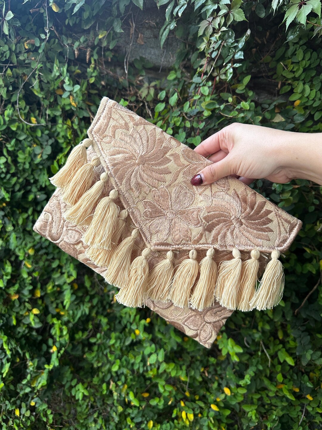 Mexican Artisanal Embroidered Purse Clutch Floral Clutch, Mexico , Boho ...