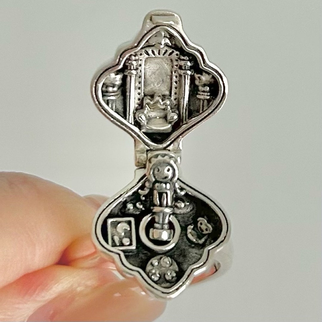 Polly Pocket Polly's Tea Time Locket Sterling Silver Charm Ring - Etsy