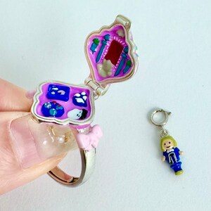 Polly Pocket Polly's Tea Time Locket Sterling Silver Charm Ring - Etsy