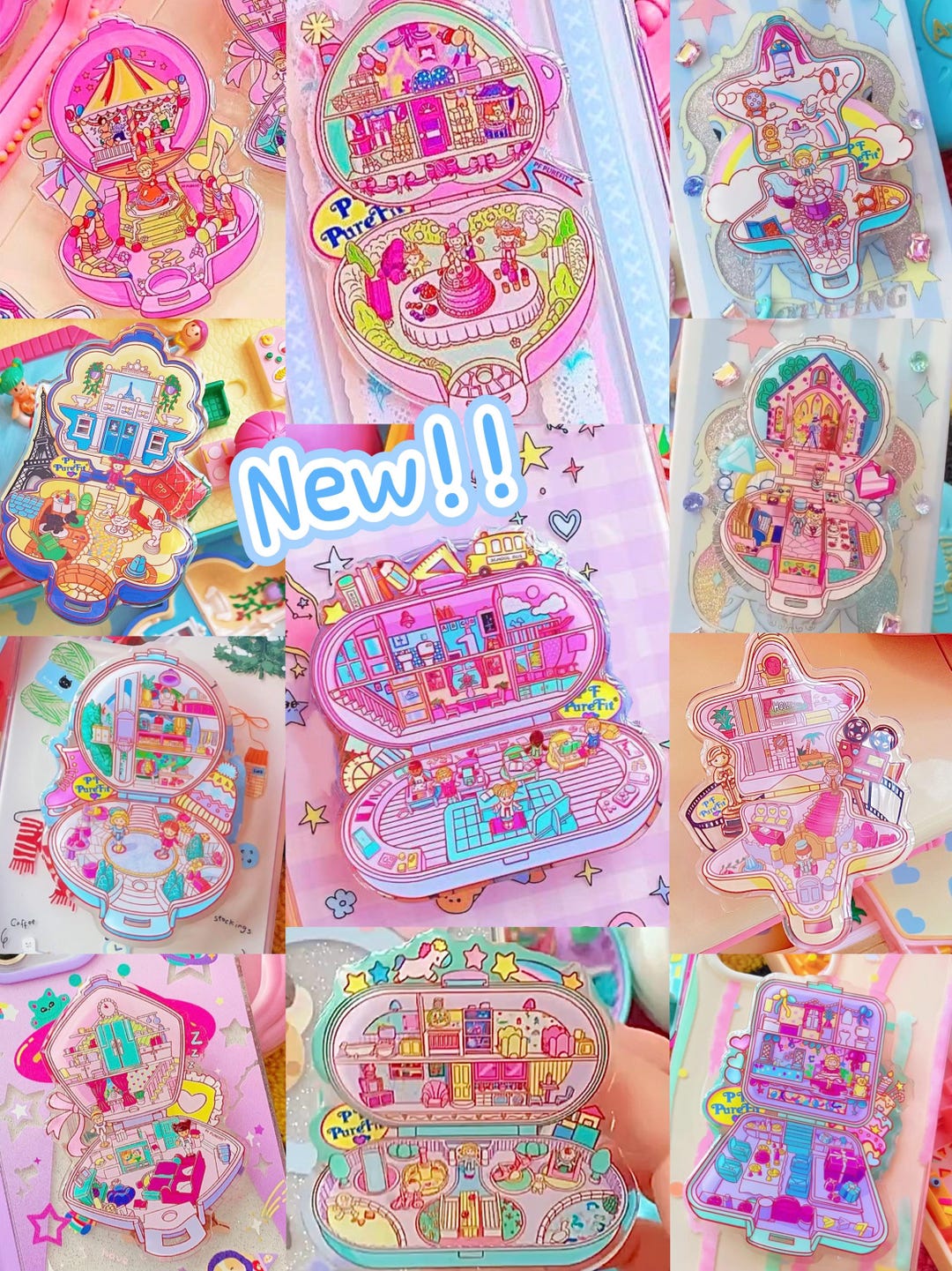 Polly Pocket Phone Grip With Expanding Kickstand Cell Phone Holder ...