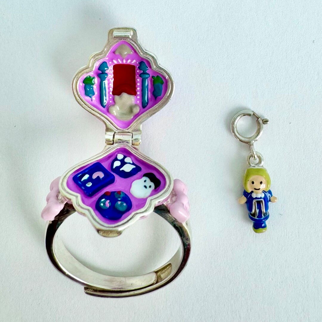Polly Pocket Polly's Tea Time Locket Sterling Silver Charm Ring - Etsy