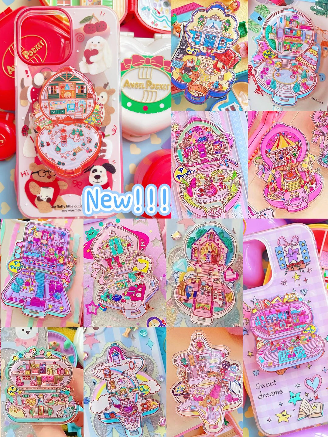 Polly Pocket Phone Grip With Expanding Kickstand Cell Phone Holder ...