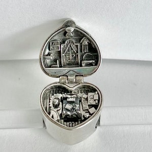 Polly Pocket Midge's Bedtime Ring Case With Ring Sterling Silver Locket ...