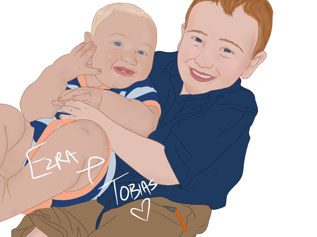 Custom Portraits, Faceless Portraits, Family Portrait, Cartoon Portrait ...