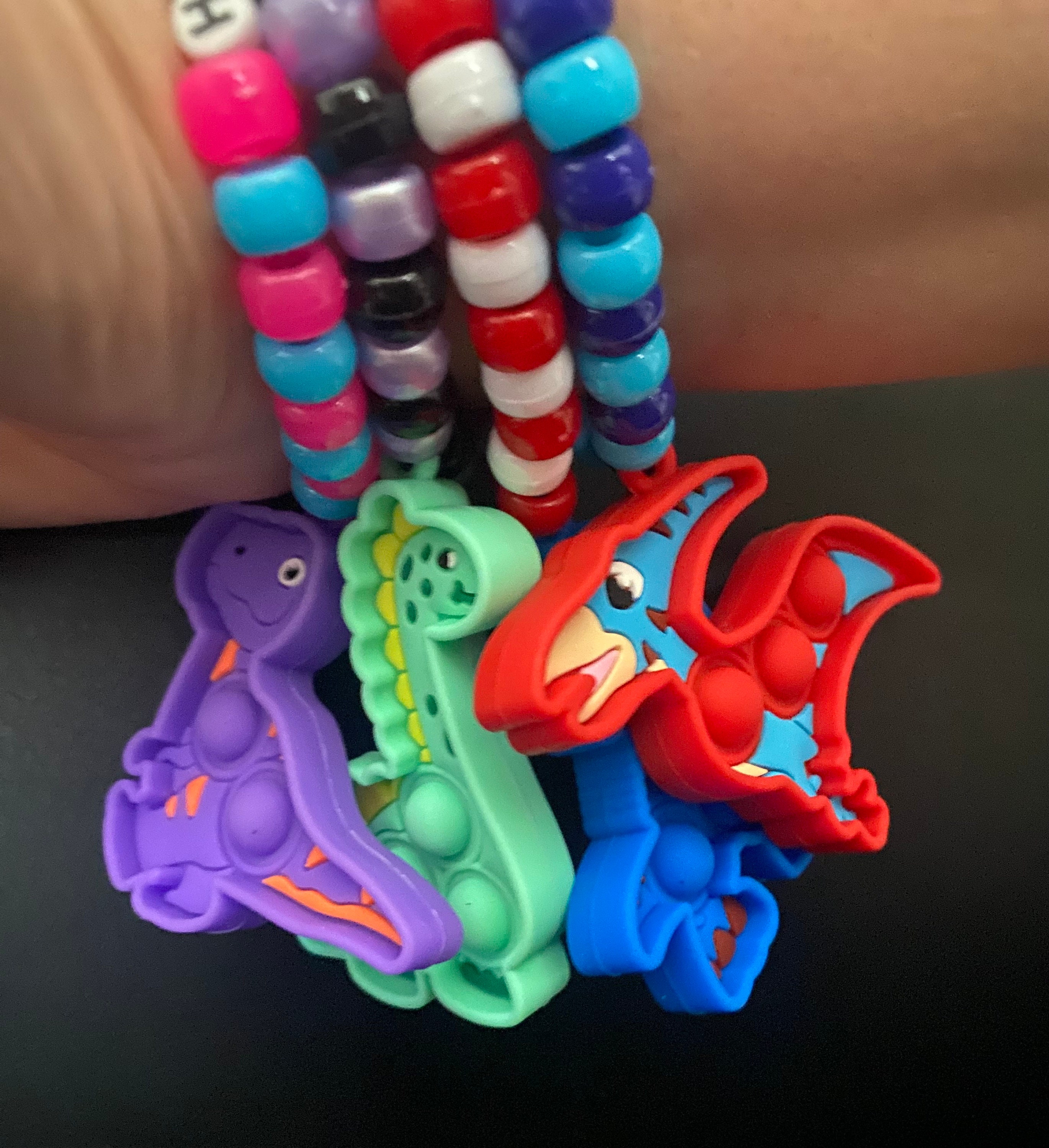 Kandi Bracelet Headbanger Dinosaur Fidget Toy - Etsy