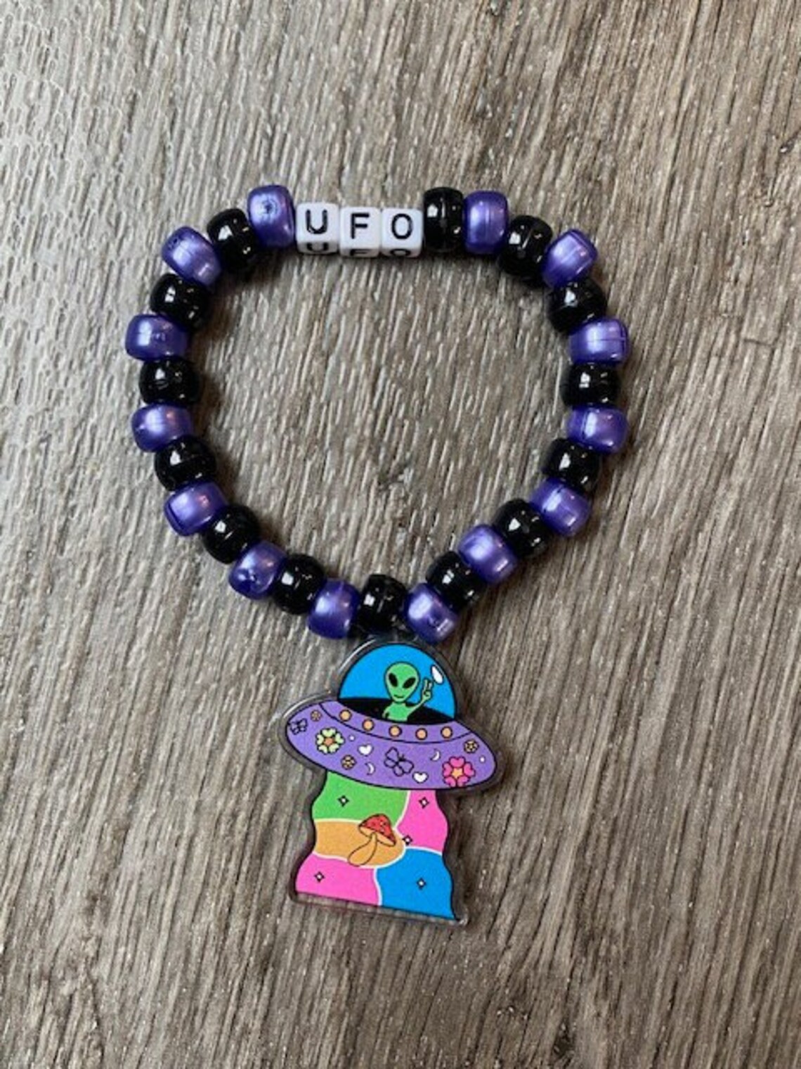 UFO Alien Kandi Bracelet, Sci-fi Rave Jewelry - Etsy
