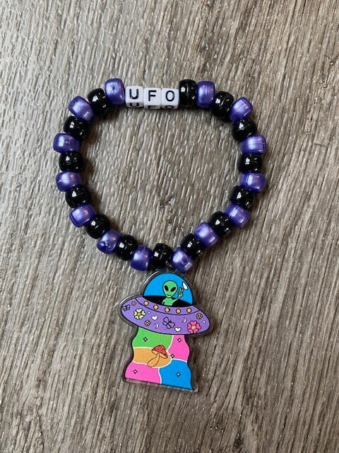 UFO Alien Kandi Bracelet, Sci-fi Rave Jewelry - Etsy
