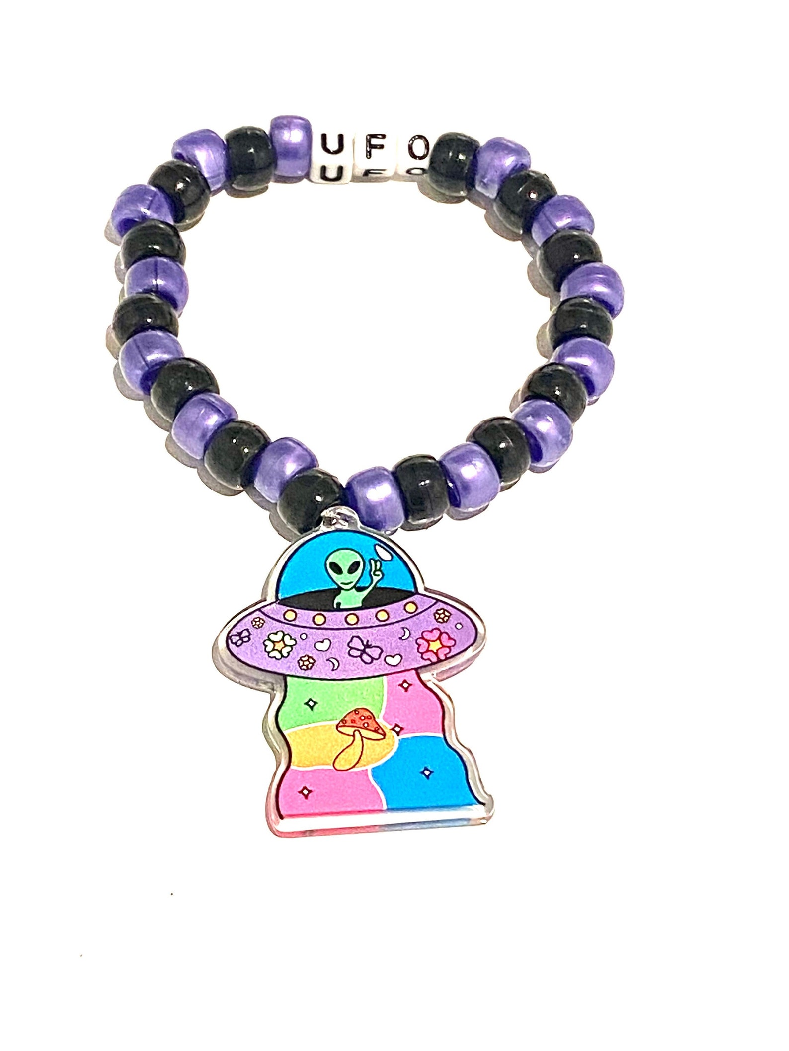 UFO Alien Kandi Bracelet, Sci-fi Rave Jewelry - Etsy