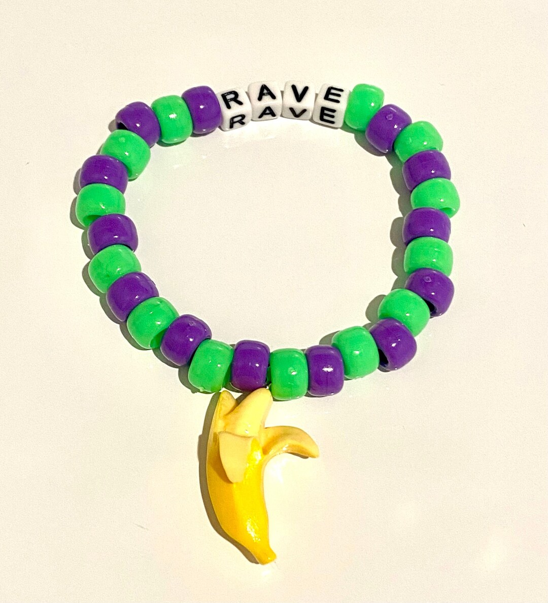 Rave Banana Kandi Bracelet, Banana Bracelet, Banana Gifts - Etsy
