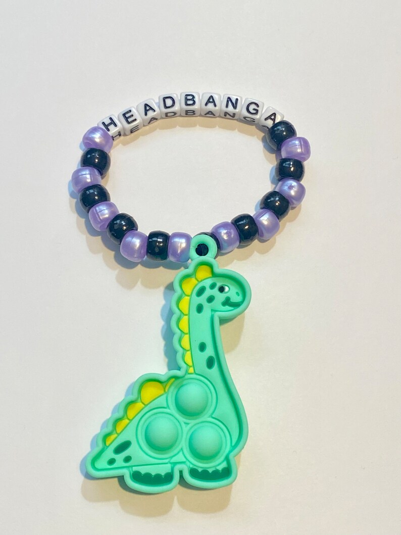 Kandi Bracelet Headbanger Dinosaur Fidget Toy - Etsy