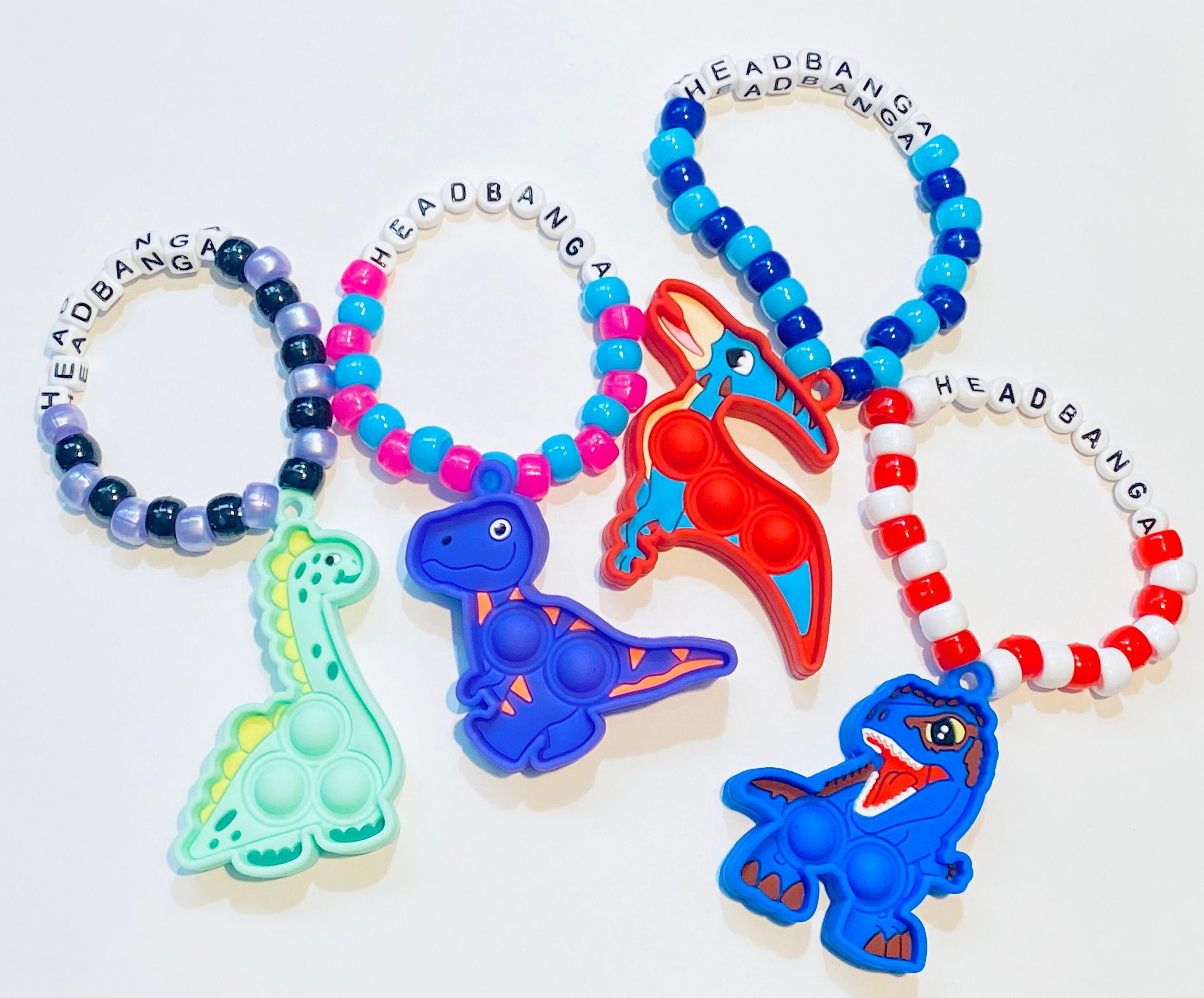 Kandi Bracelet Headbanger Dinosaur Fidget Toy - Etsy
