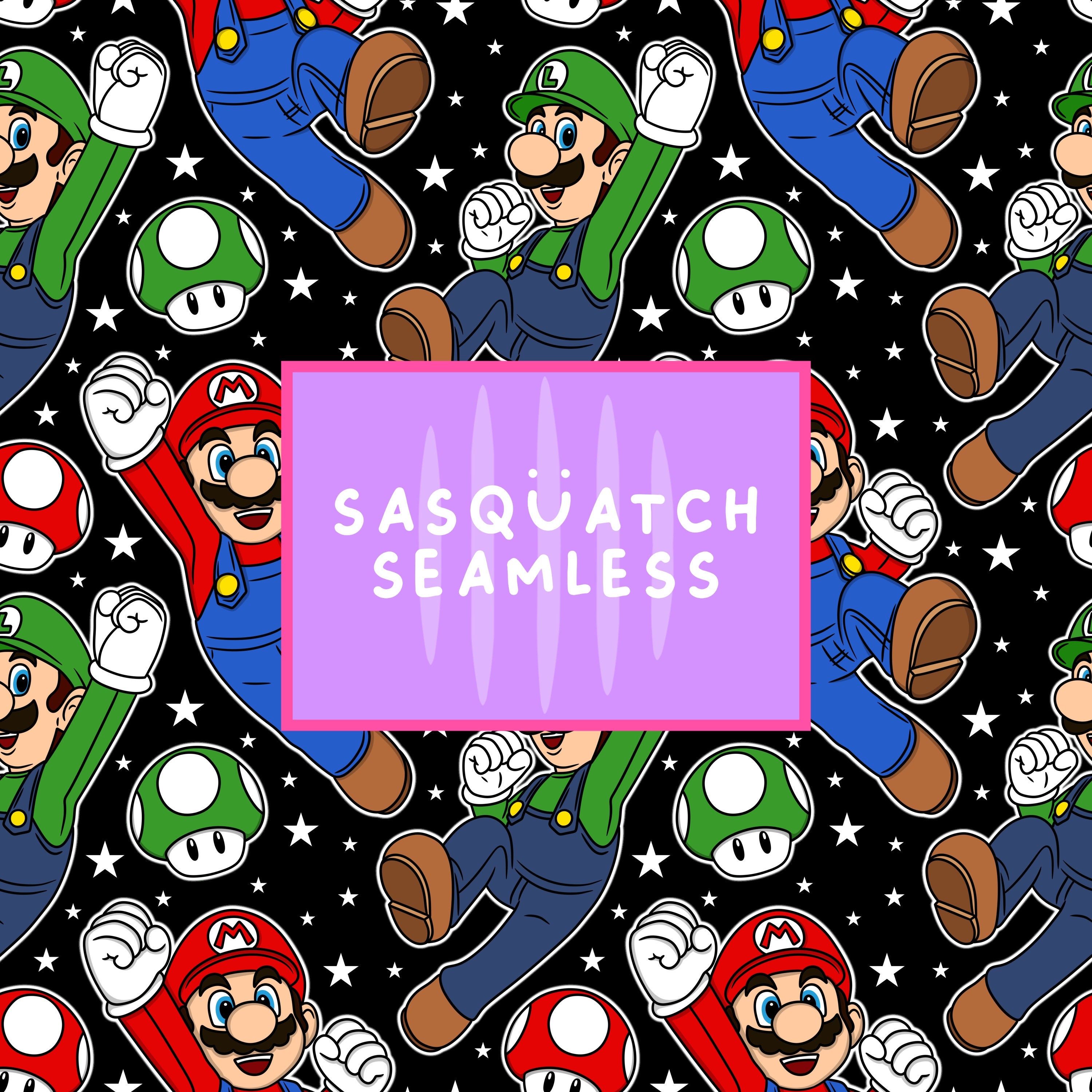 Set of 5 Mario Bros Seamless Patterns - Cool Kids Fabric Designs, Mario ...
