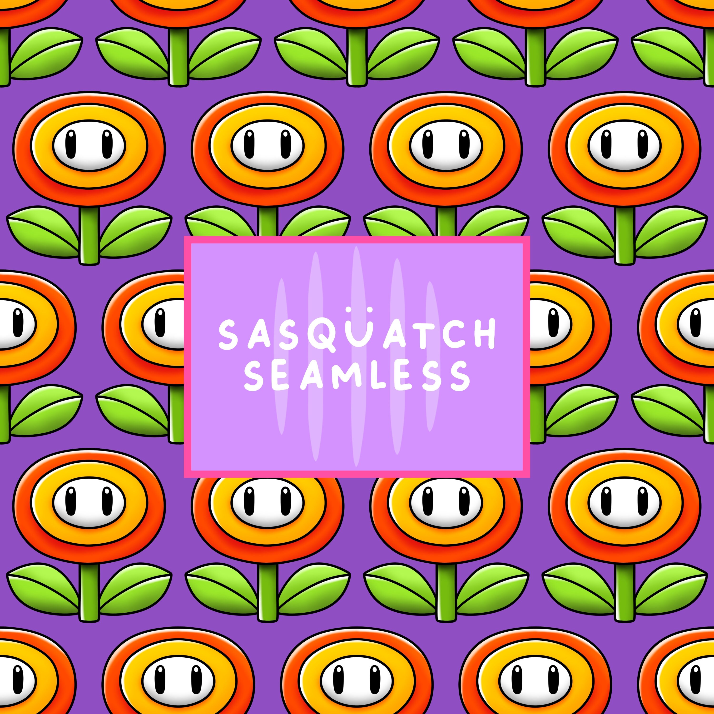 Set of 5 Mario Flowers Seamless Patterns - Cool Kids Fabric Designs ...