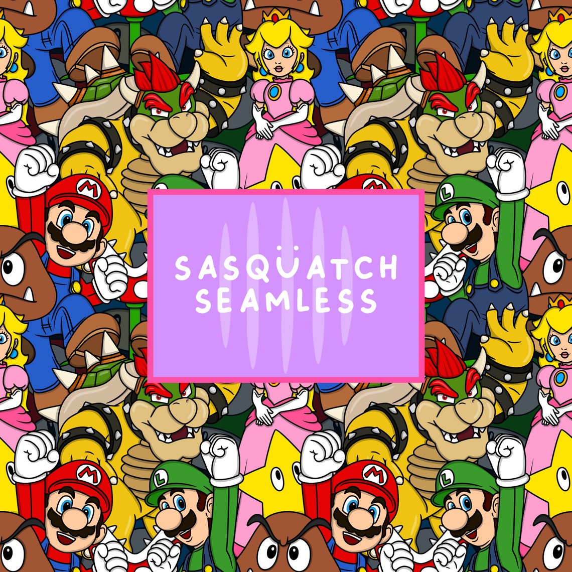 Super Mario Doodle Style Seamless Pattern -cool Kids Fabric Designs ...