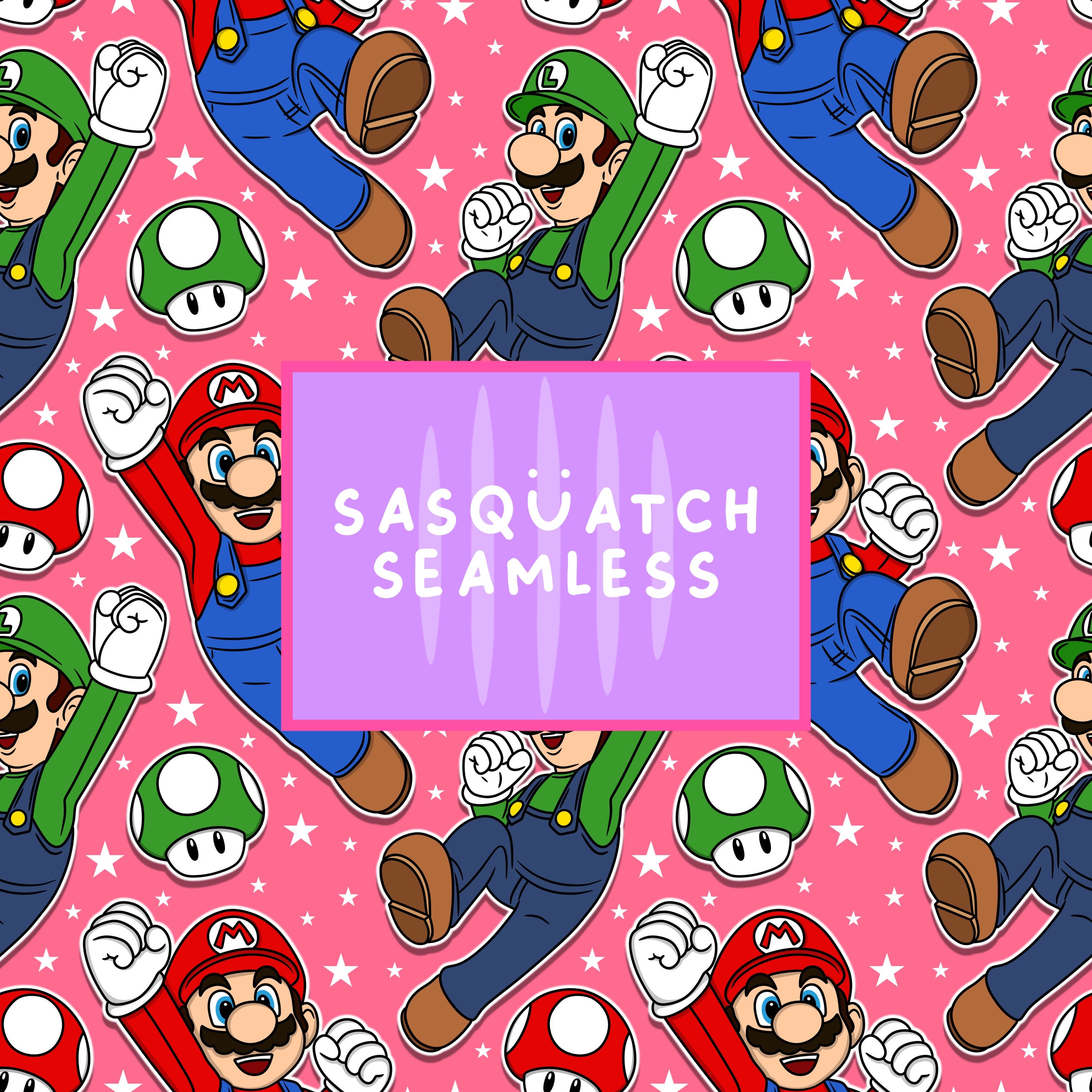 Set of 5 Mario Bros Seamless Patterns - Cool Kids Fabric Designs, Mario ...