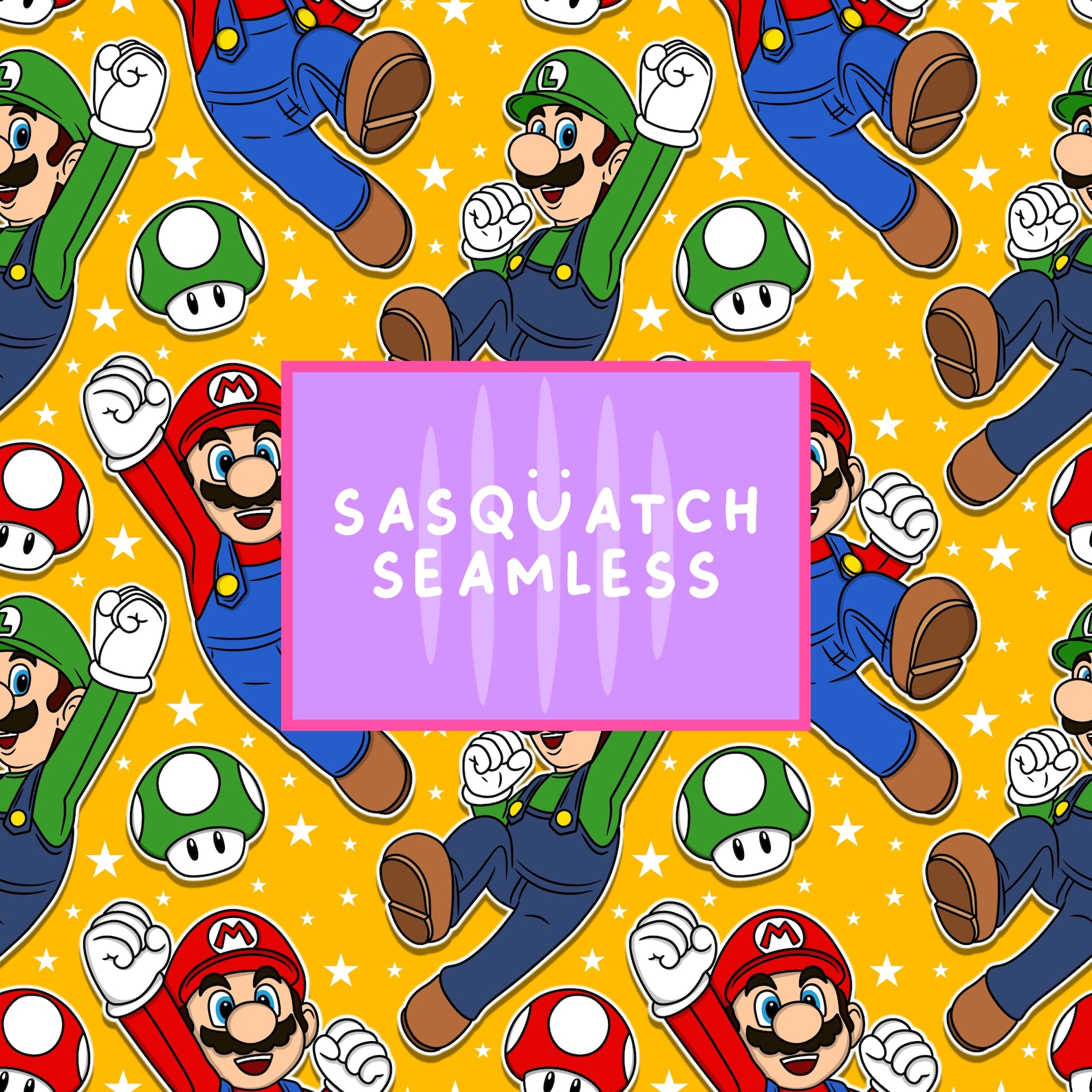 Set of 5 Mario Bros Seamless Patterns - Cool Kids Fabric Designs, Mario ...