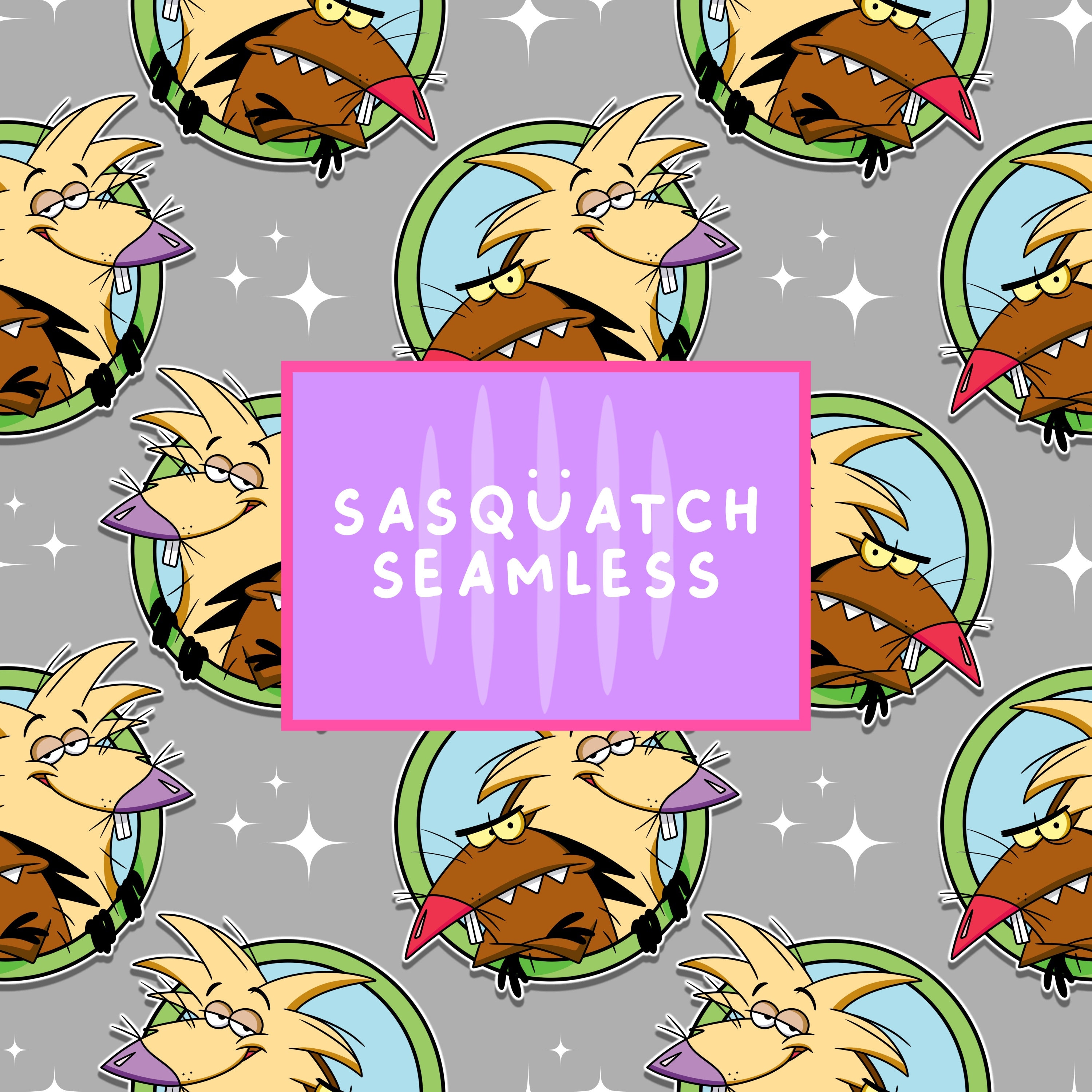 Set of 5 Angry Beavers Style Seamless Patterns - Cool Kids Fabric ...