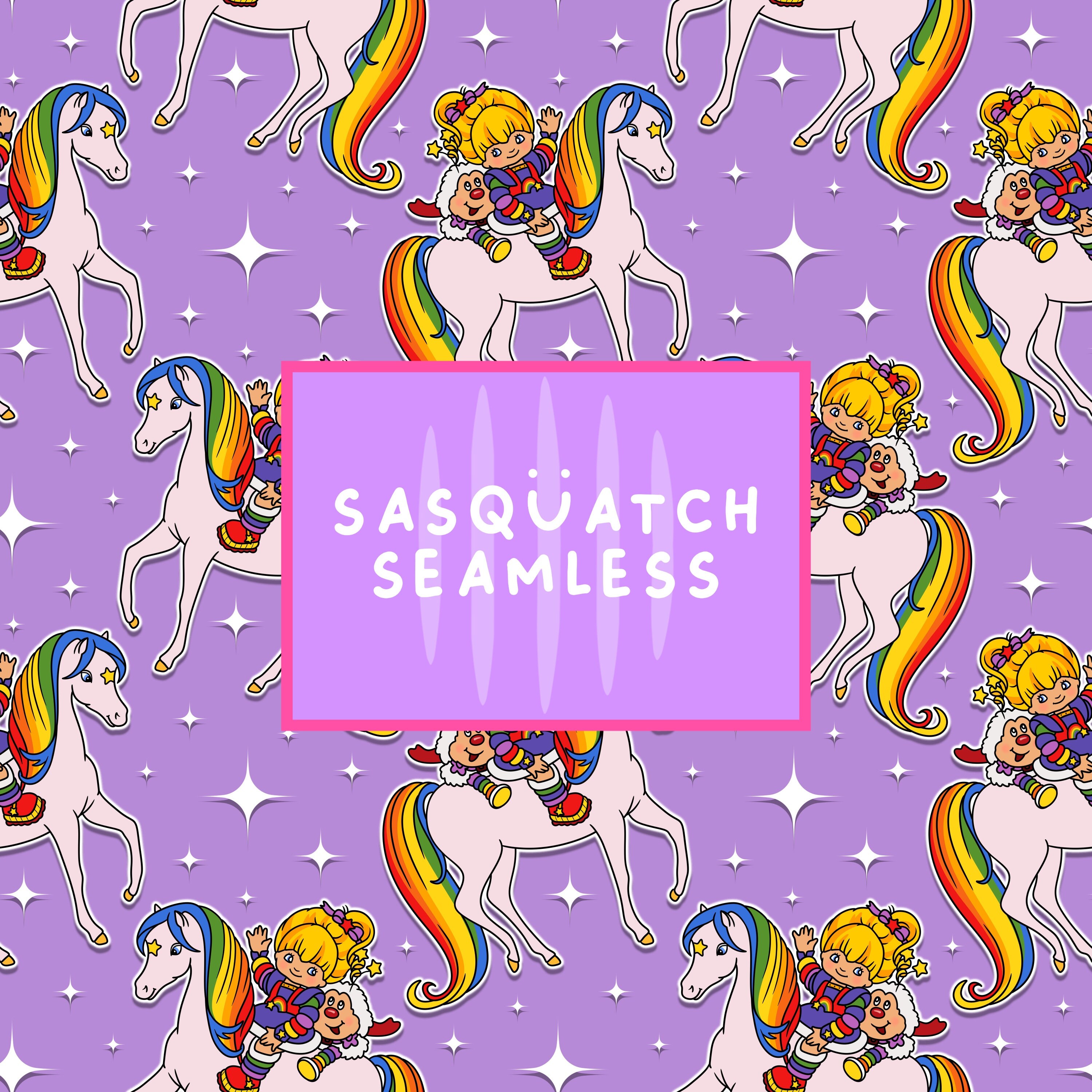 Set of 5 Rainbow Brites Style Seamless Patterns - Cool Kids Fabric ...