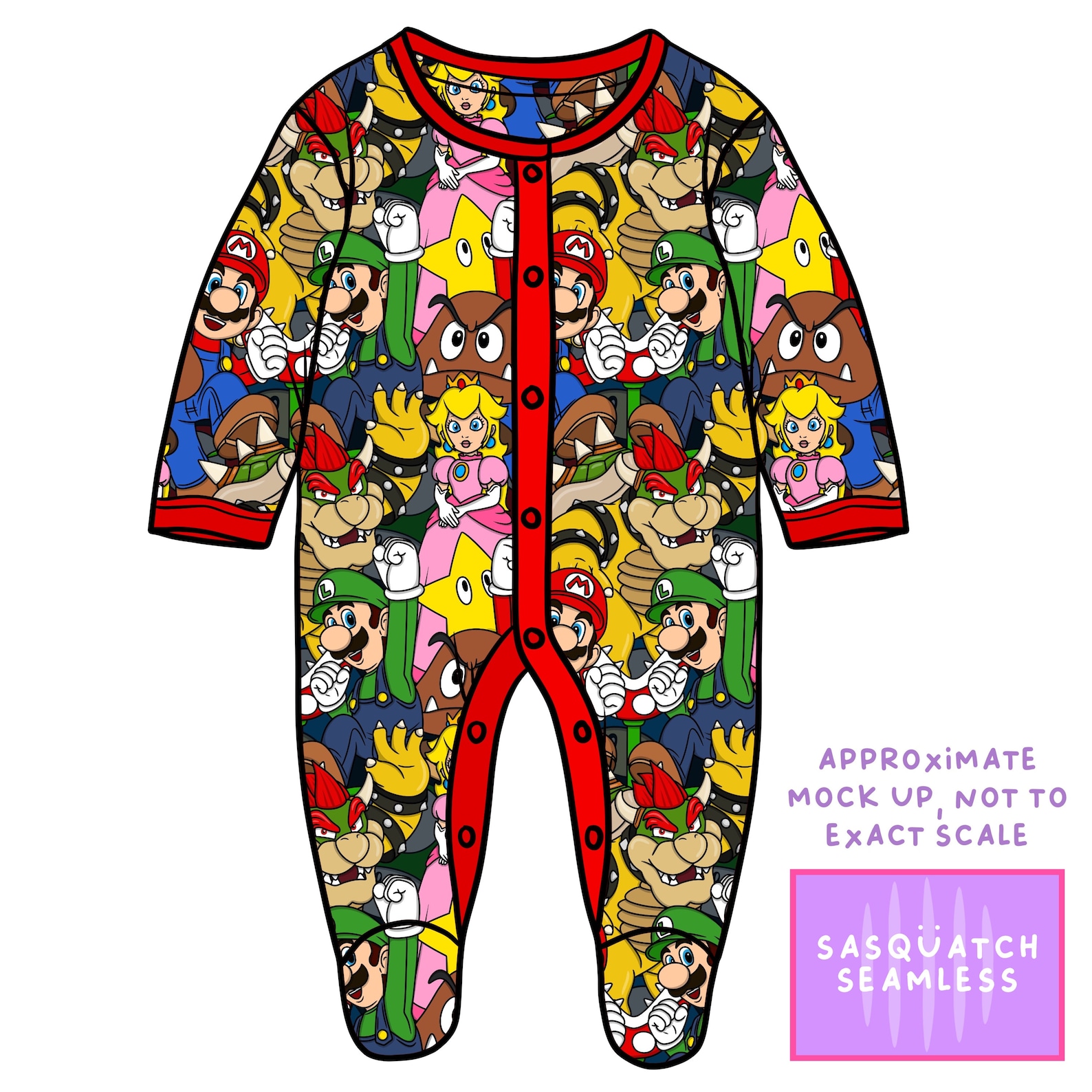 Super Mario Doodle Style Seamless Pattern -cool Kids Fabric Designs ...