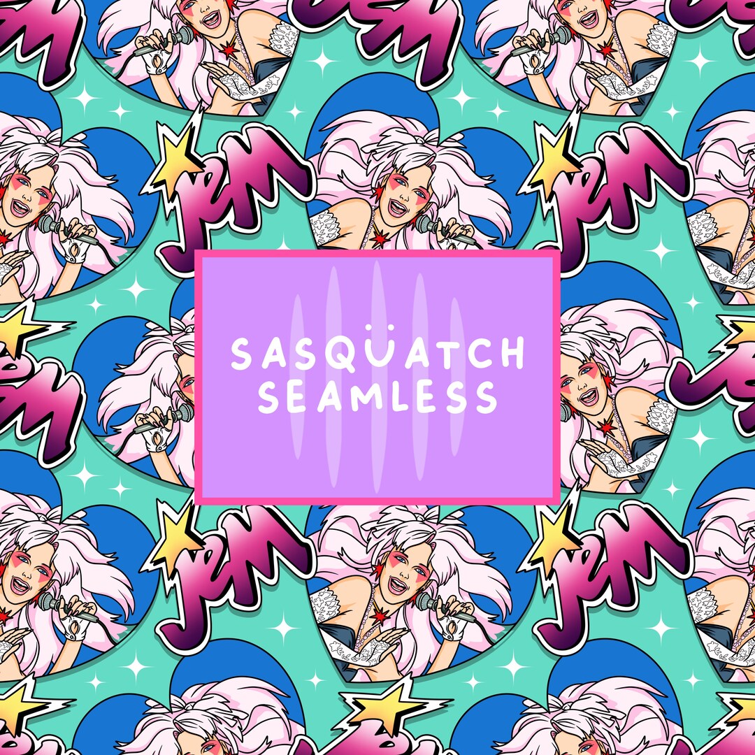 Set of 5 Jem Style Seamless Patterns - Cool Kids Fabric Designs, Kids ...