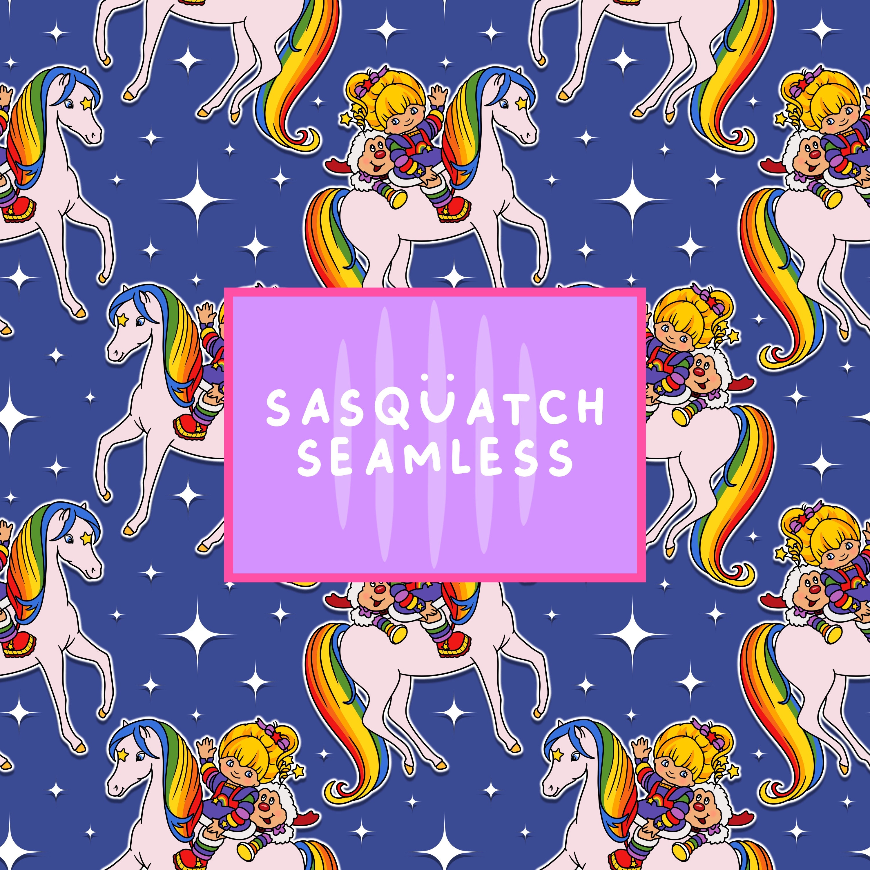 Set of 5 Rainbow Brites Style Seamless Patterns - Cool Kids Fabric ...